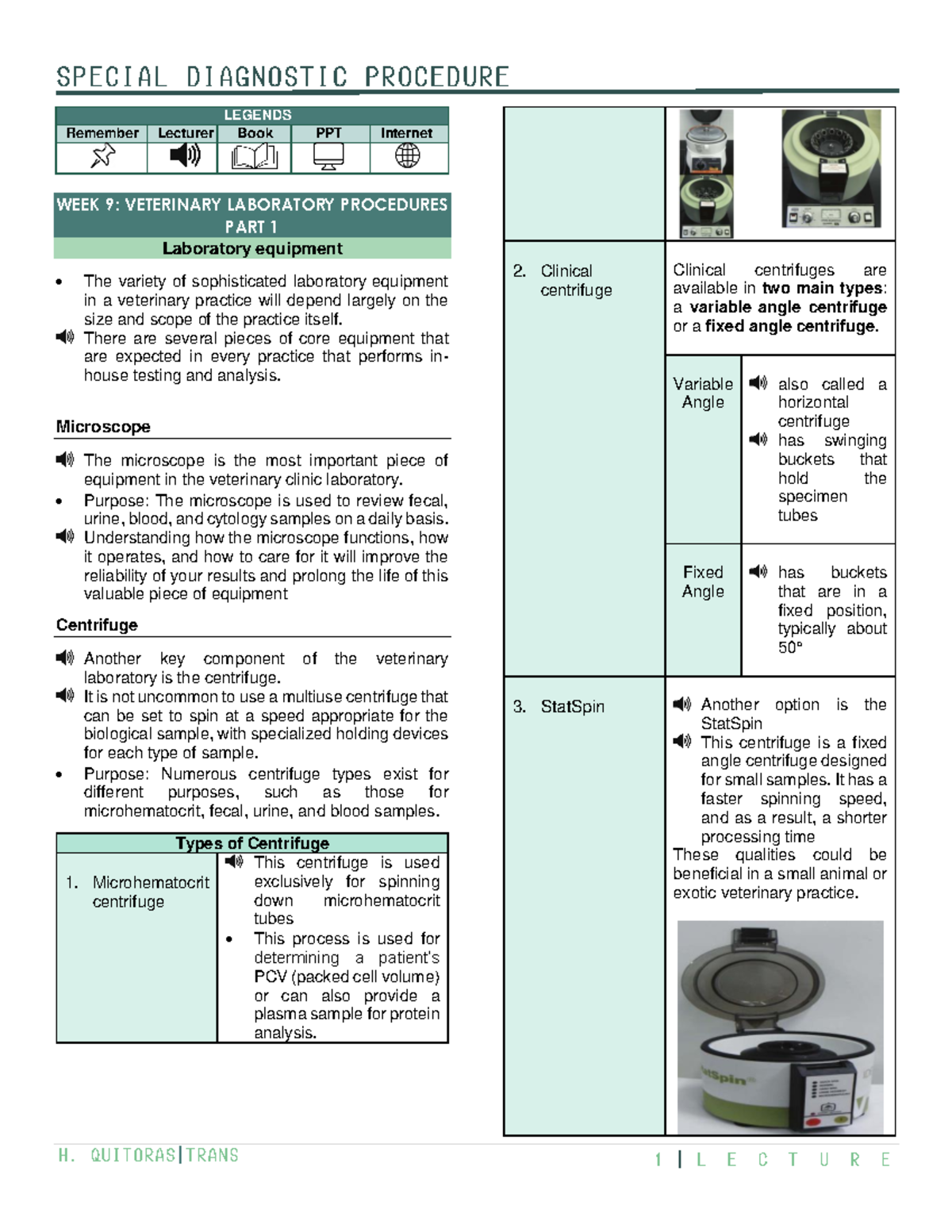 WK. 9 Veterinary LAB Procedures P1 - LEGENDS Remember Lecturer Book PPT ...
