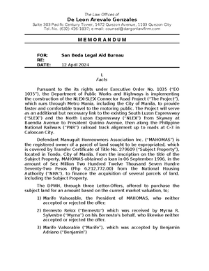 Midterm memo - memo sample - Memo to: Senior Associate Lawyer Memo from ...