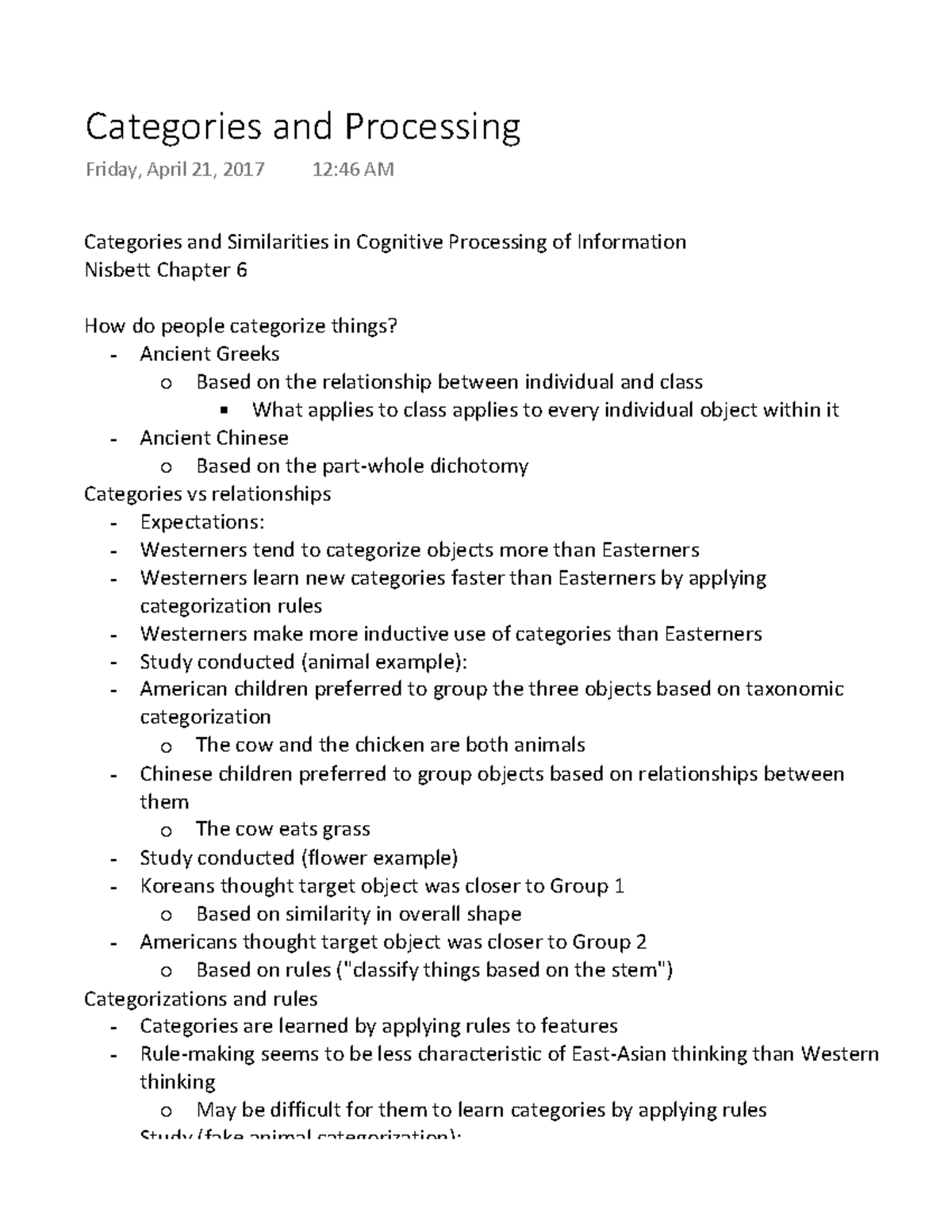 Categories and Processing - Categories and Processing Friday, April 21 ...