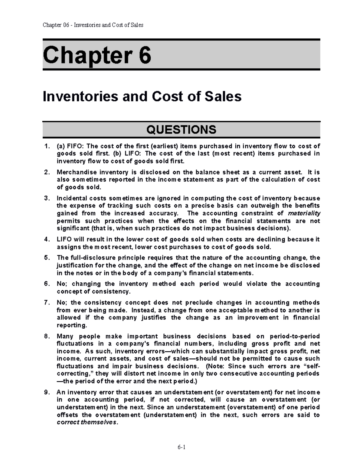 157 43175 EY121 2013 4 2 1 Chap006 - Chapter 6 Inventories and Cost of ...