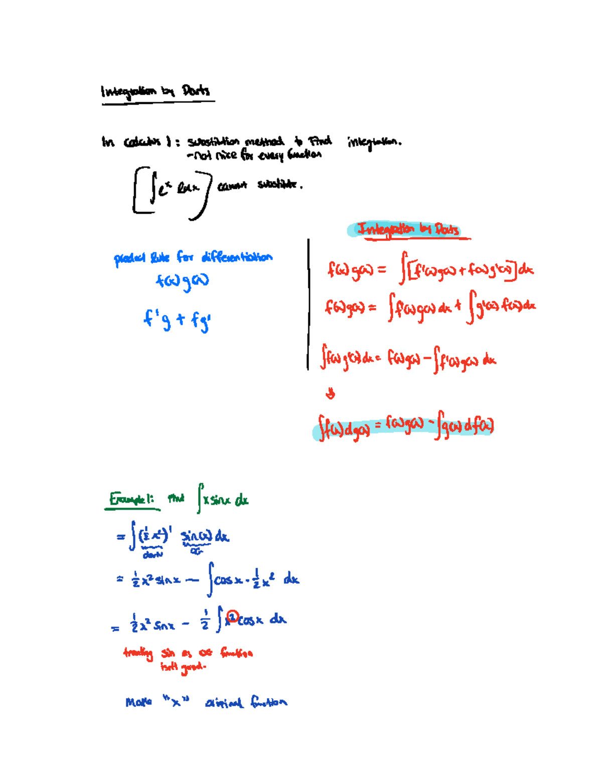 Integration by Parts (7 - IntegratronbyDarts In calculus 1 substitution ...