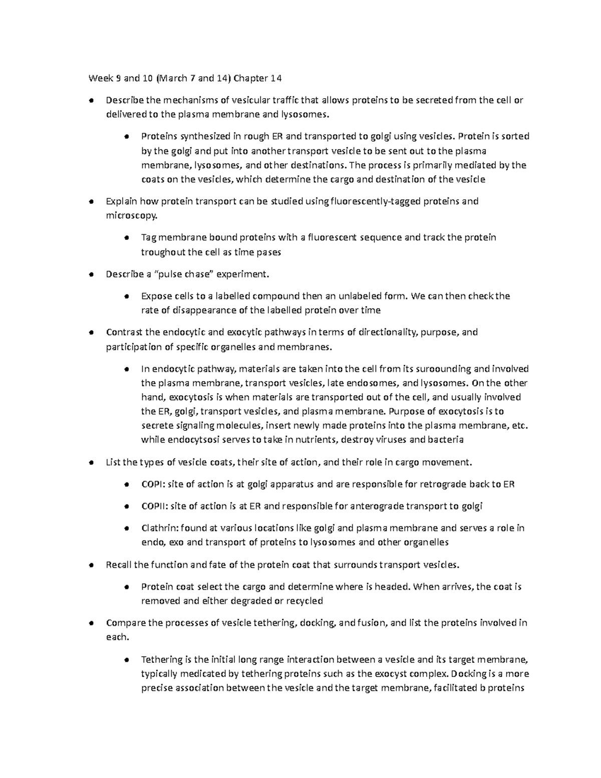 Learning objectives exam 4 - Week 9 and 10 (March 7 and 14) Chapter 14 ...