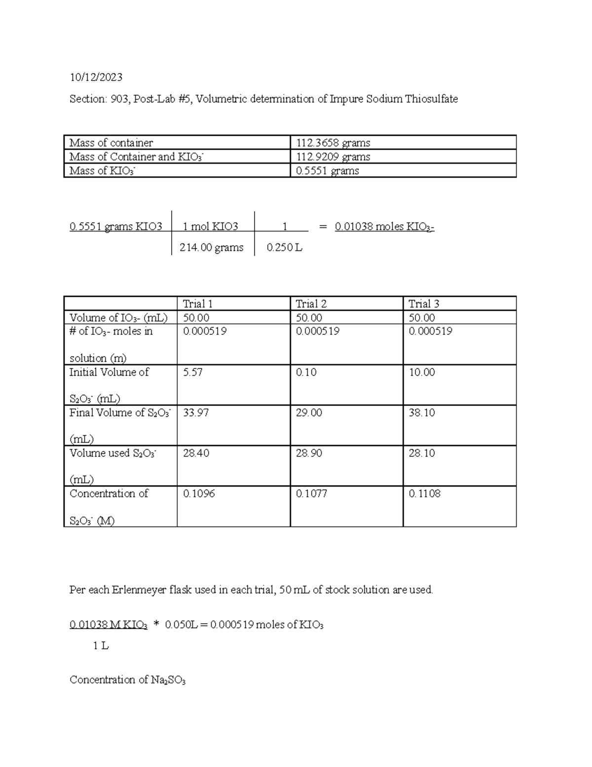 EAC Post-Lab #5 - post-lab 5 for week 5 of the EAC lab - 10/12/ Section ...