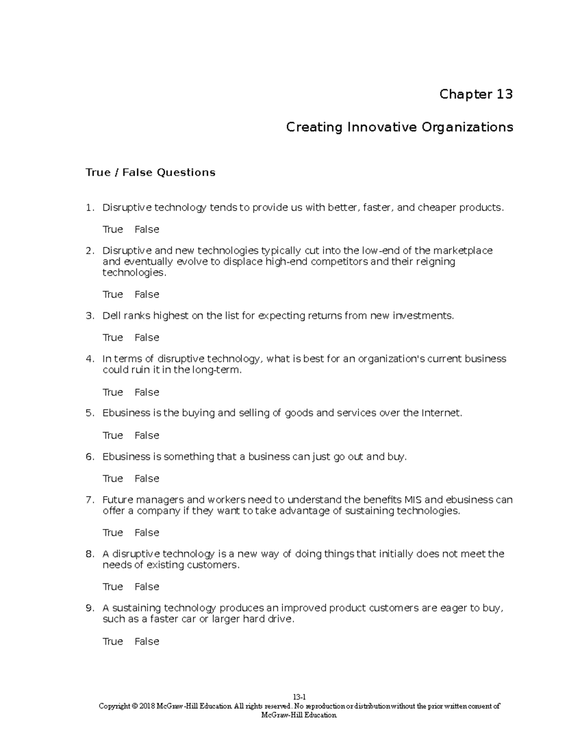 TBChap 013 - fdgfd - Chapter 13 Creating Innovative Organizations True ...