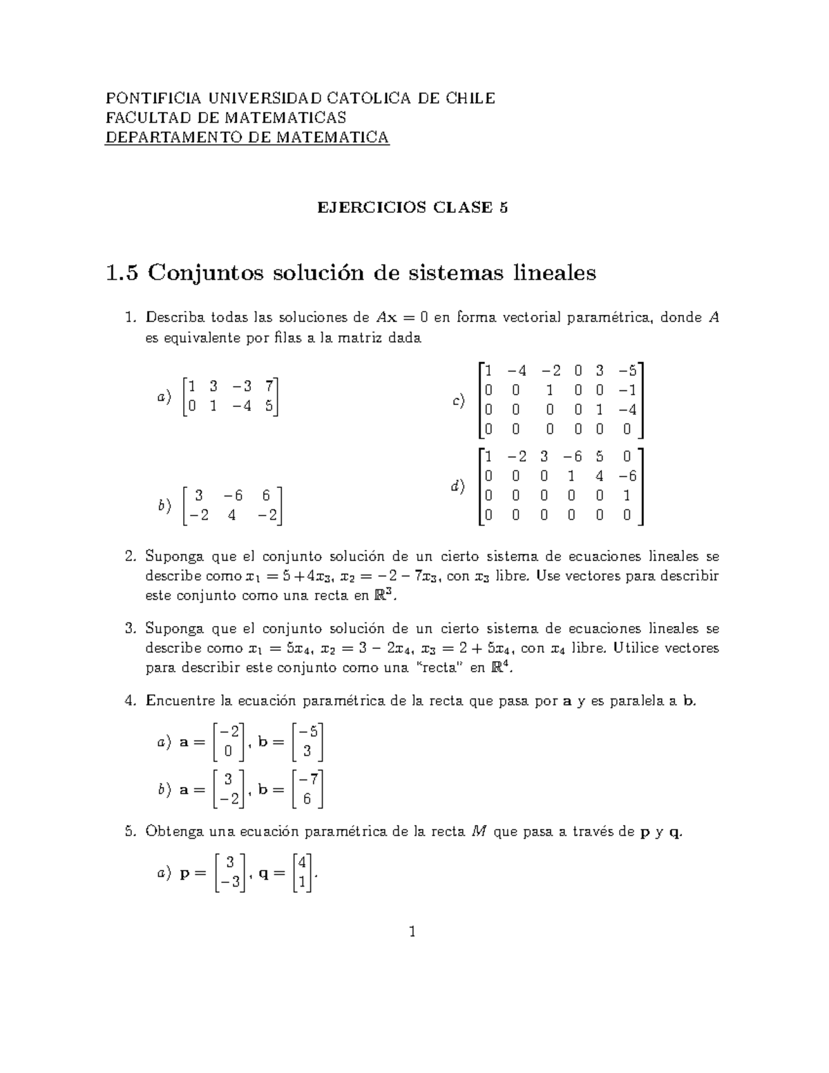 Clase 5 - fwefewf - PONTIFICIA UNIVERSIDAD CATOLICA DE CHILE FACULTAD ...