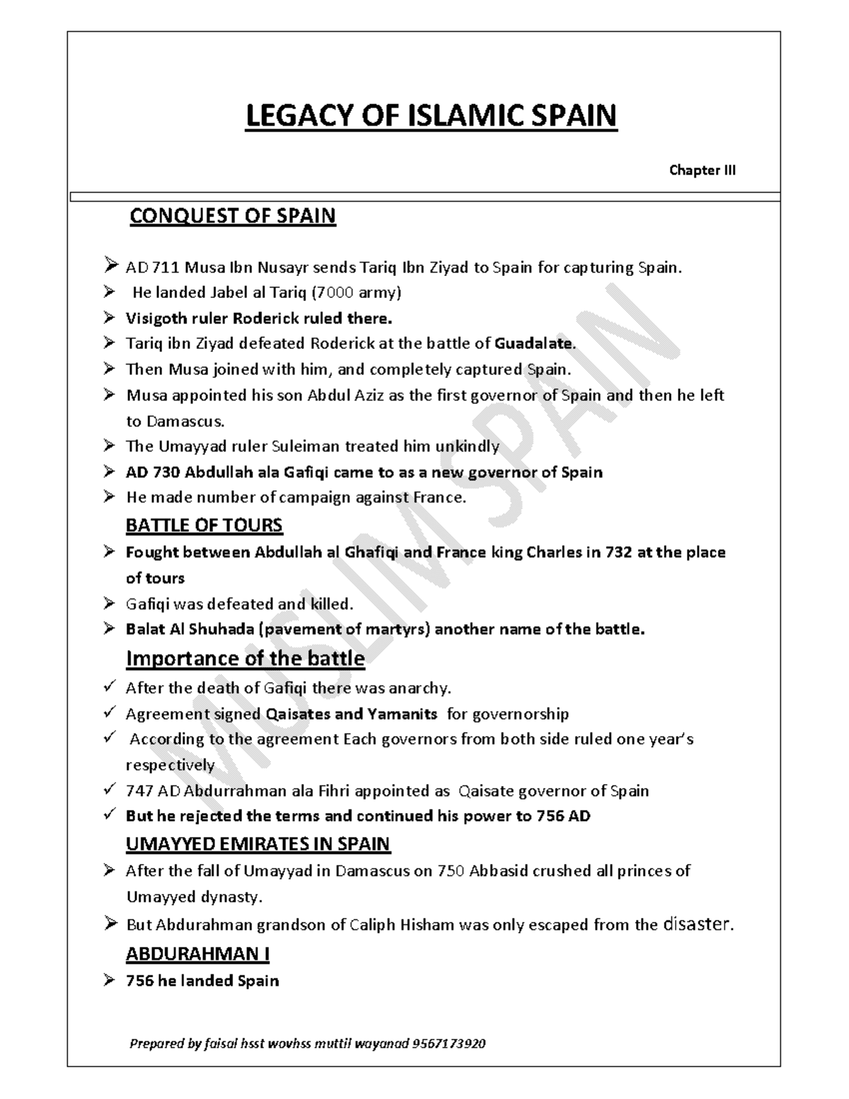 3 THE Spain English PDF - LEGACY OF ISLAMIC SPAIN Chapter III CONQUEST ...