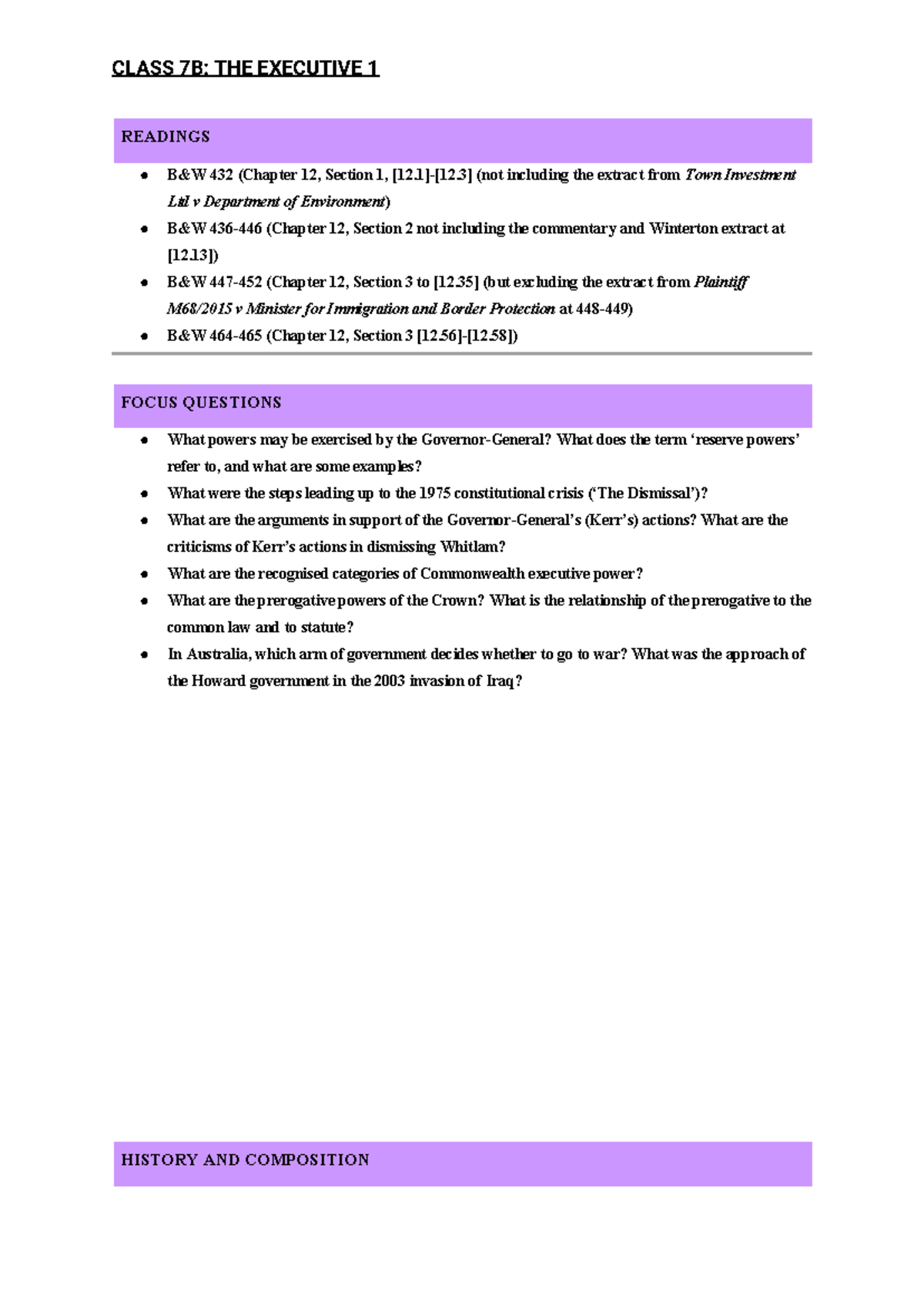 7B THE Executive 1 - READINGS B&W 432 (Chapter 12, Section 1, [12]-[12 ...