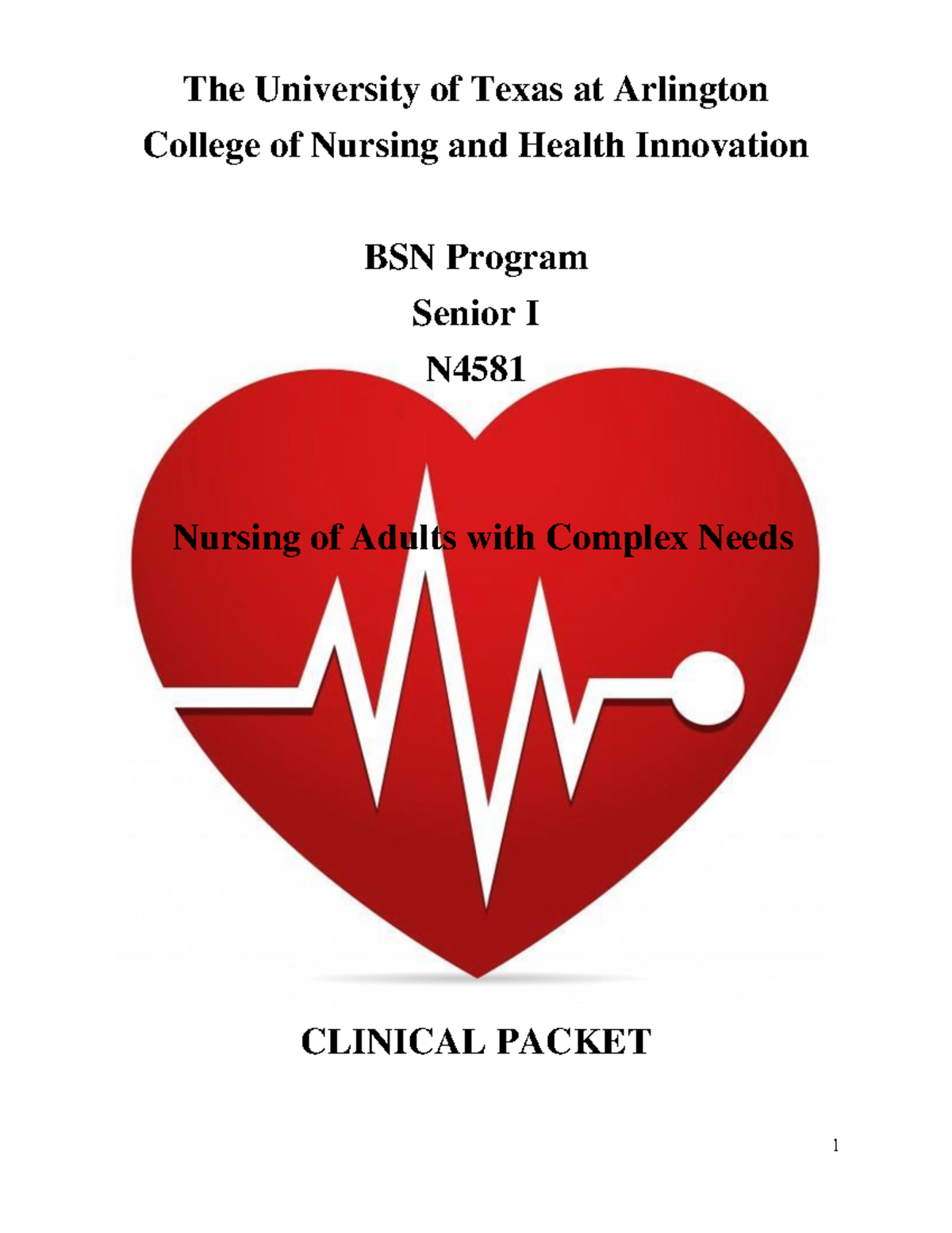 N4581+Clinical+Packet+Student - 1 The University of Texas at Arlington ...