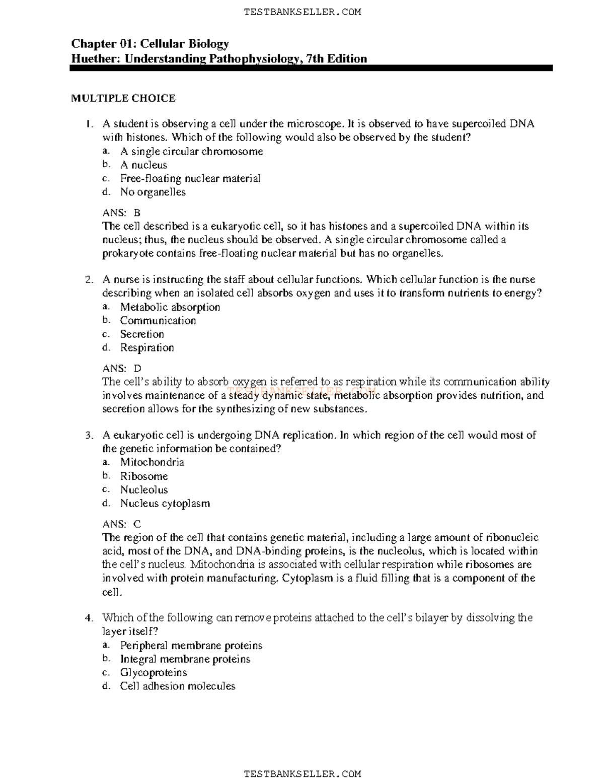 9780323639088-TEST-BANK\ 01 - TESTBANKSELLER Chapter 01: Cellular ...