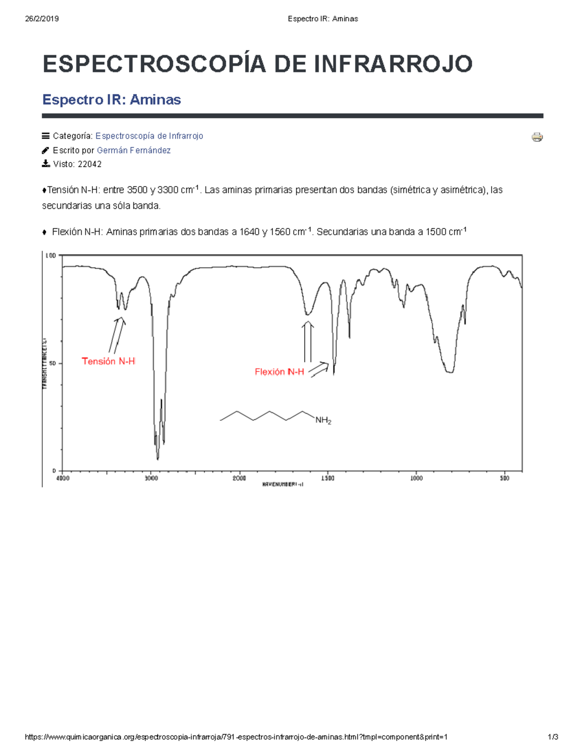 Espectro IR Aminas - 26/2/2019 Espectro IR: Aminas - Studocu