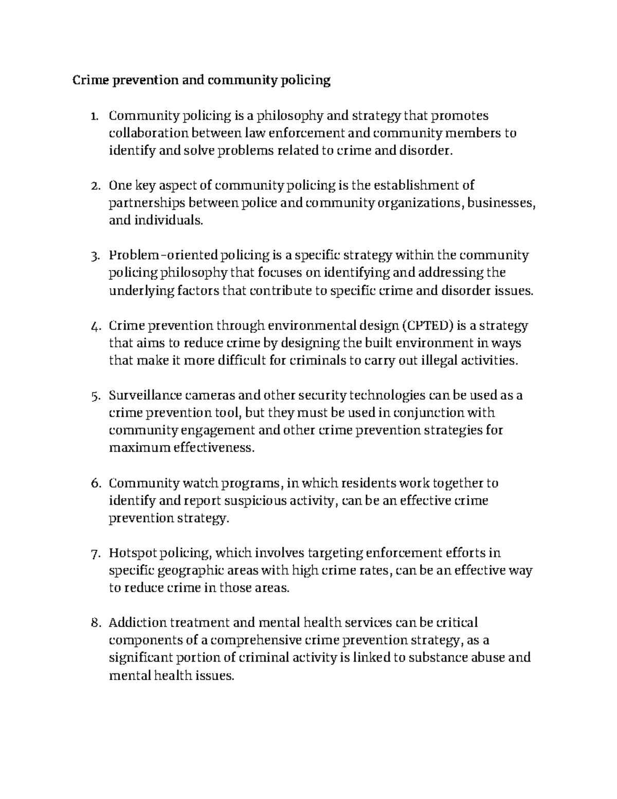 Crime Prevention and Community Policing - Crime prevention and ...