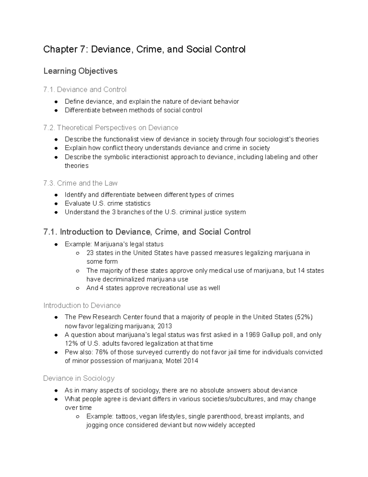 SOC140- Chapter 7 - Chapter 7: Deviance, Crime, and Social Control ...