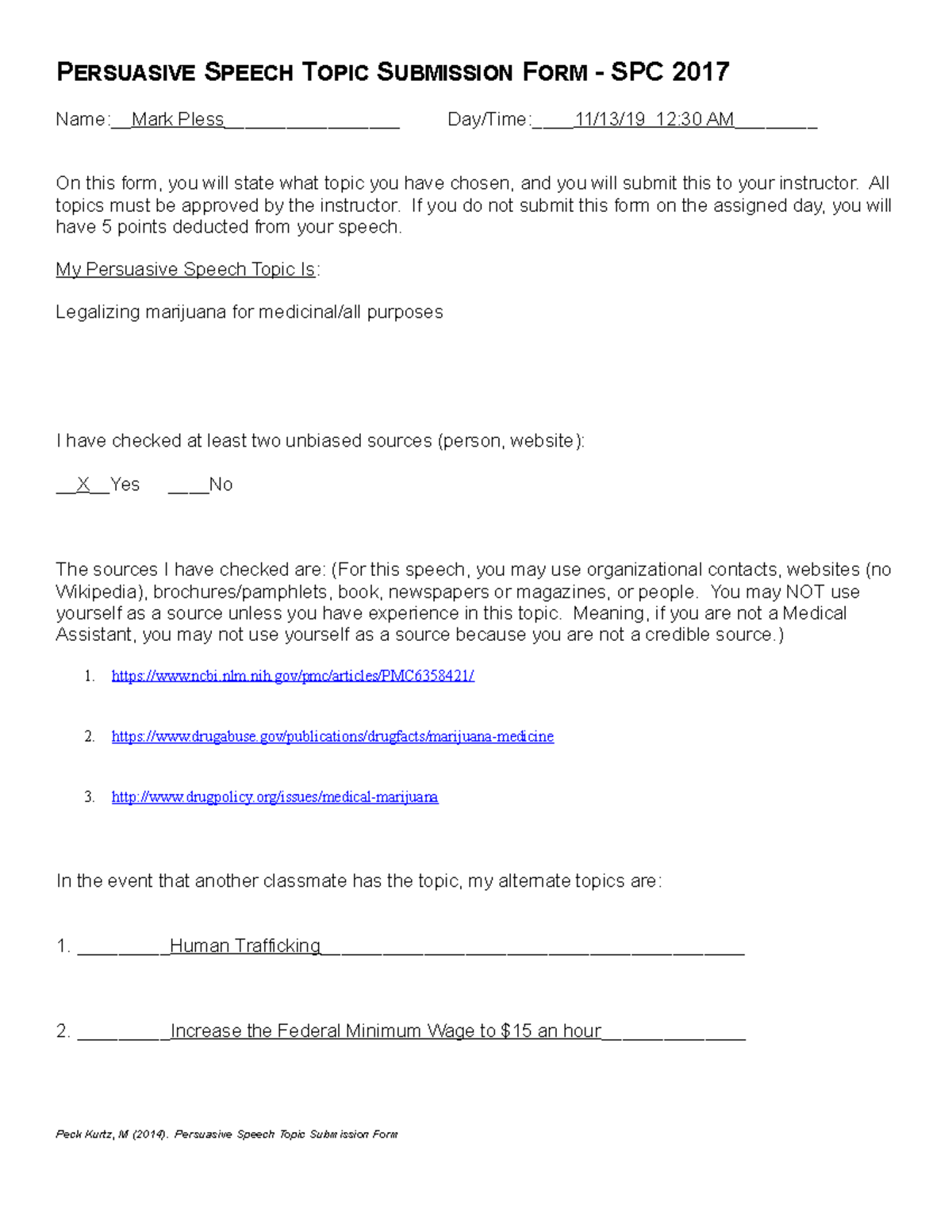 OC SPC2017 Persuasive Speech Topic Submit - PERSUASIVE SPEECH TOPIC ...