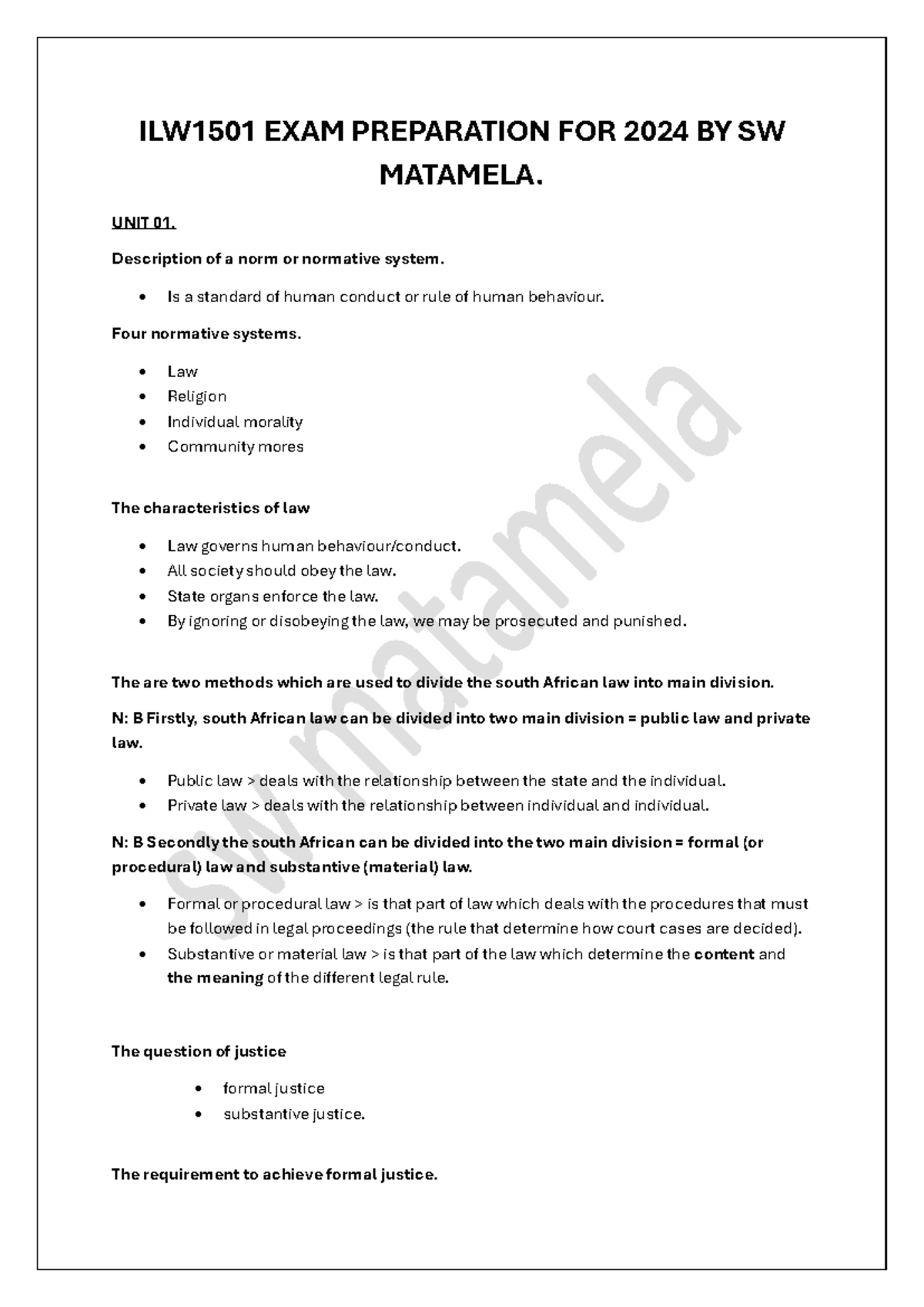 ILW1501 EXAM Preparation 2024 - ILW1501 EXAM PREPARATION FOR 2024 BY SW ...