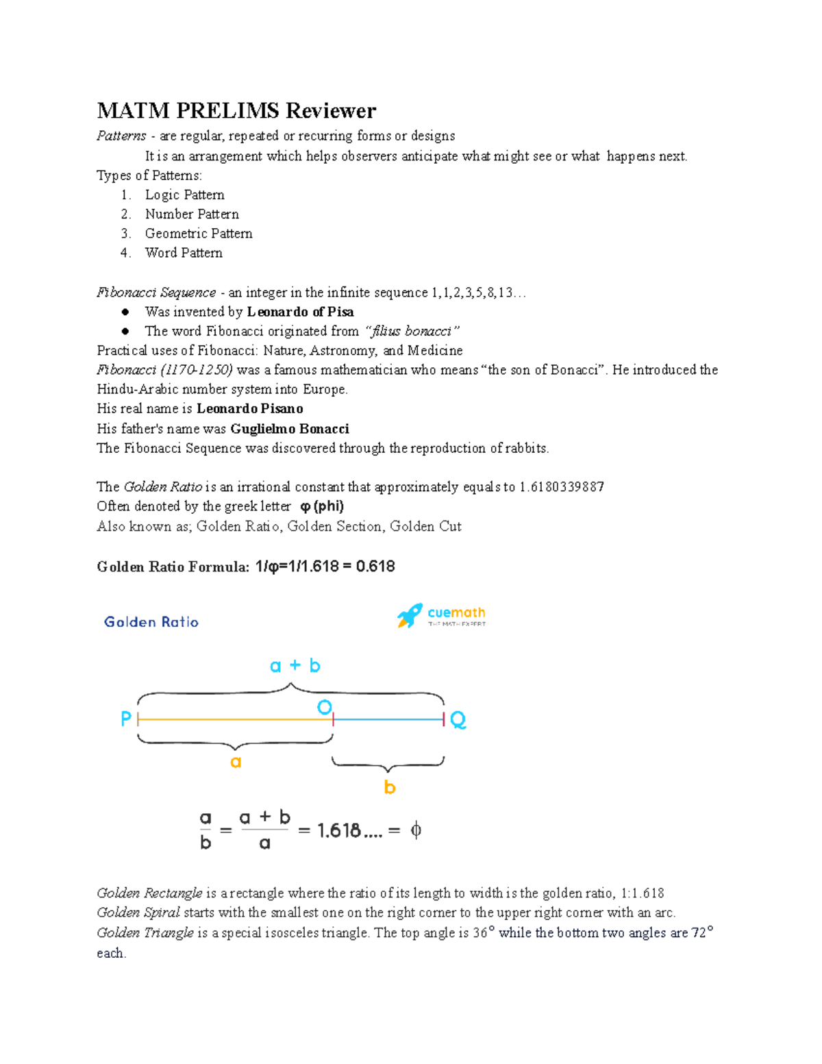MATM-Reviewer - tufd - MATM PRELIMS Reviewer Patterns - are regular ...