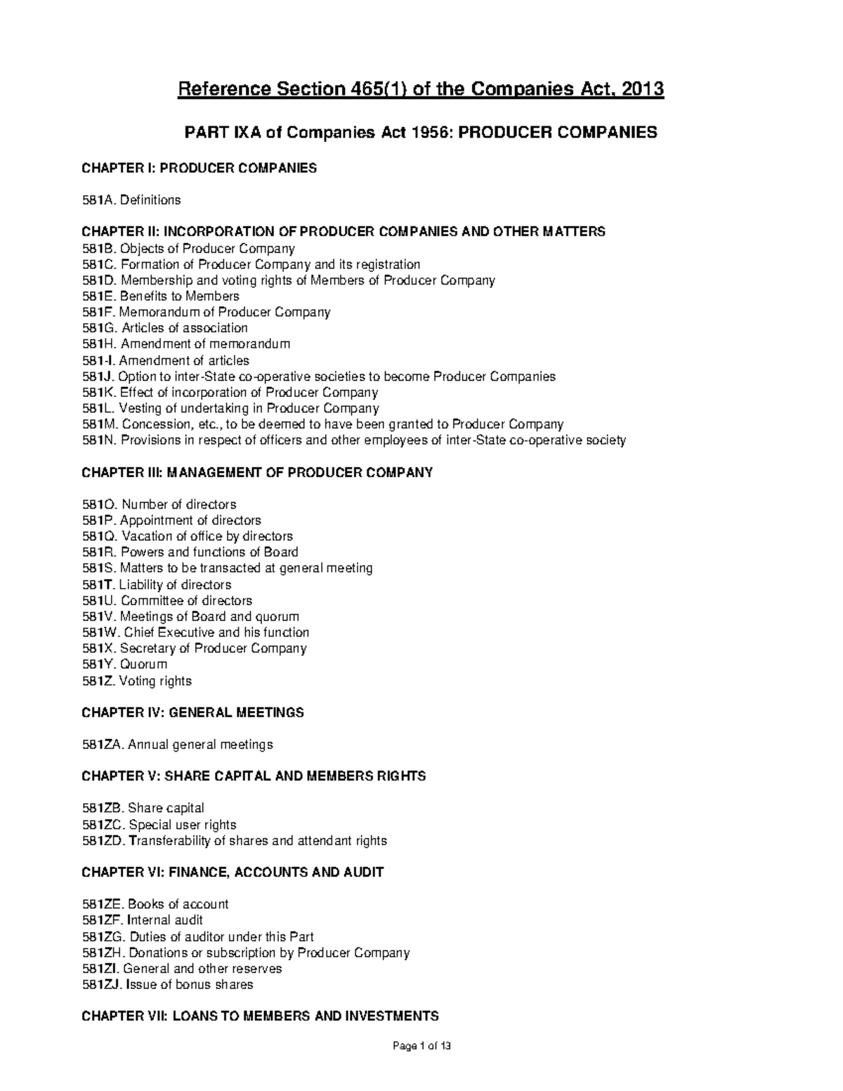 Producer Company - NIL - Reference Section 465(1) of the Companies Act ...