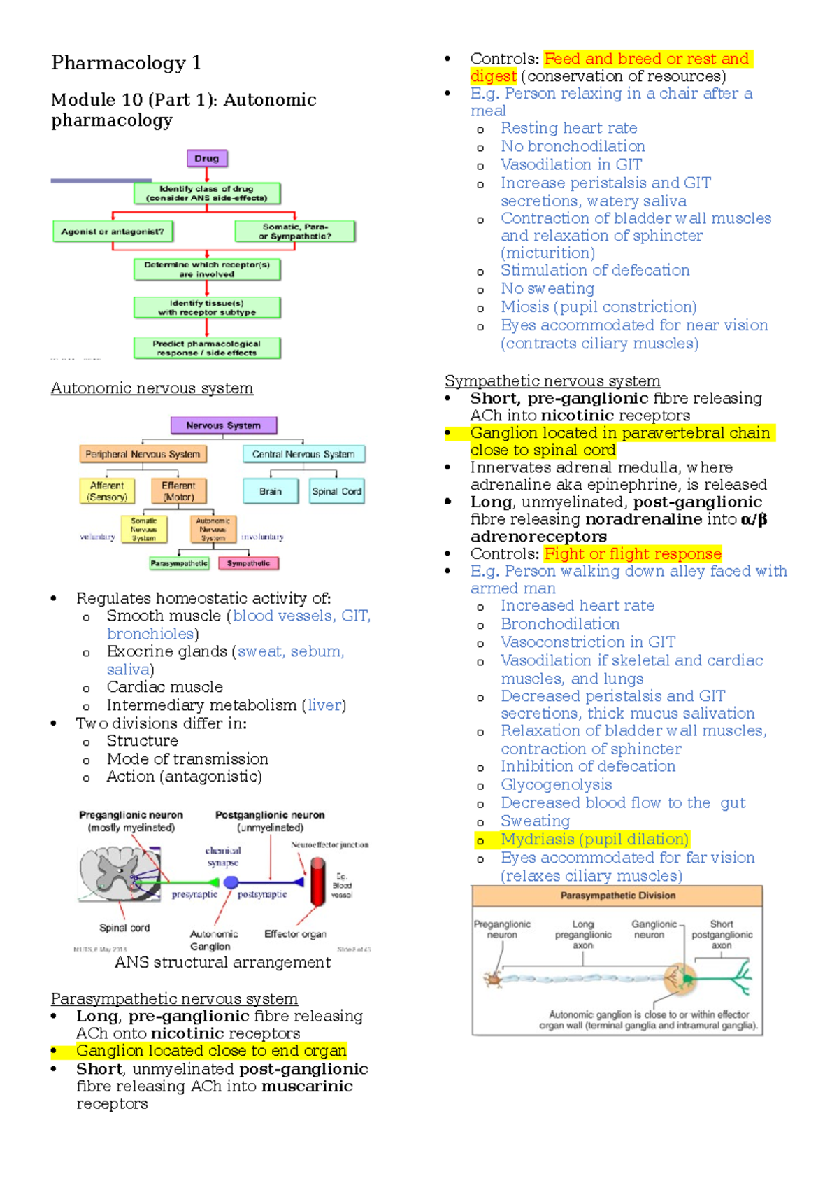 Pharmacology 1 (Part 2) Module 10 onwards - Pharmacology 1 Module 10 ...