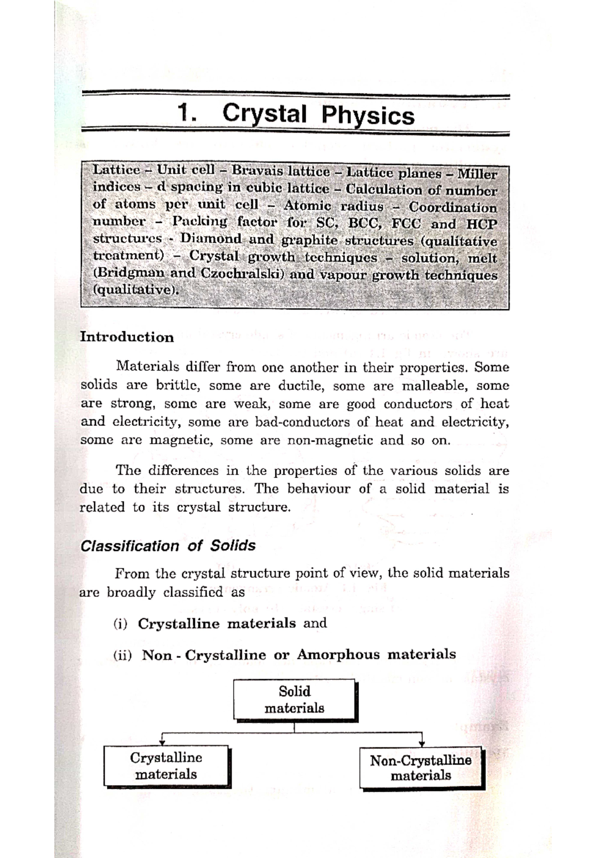 Chapter 1 crystal physics - Engineering Physics - Studocu