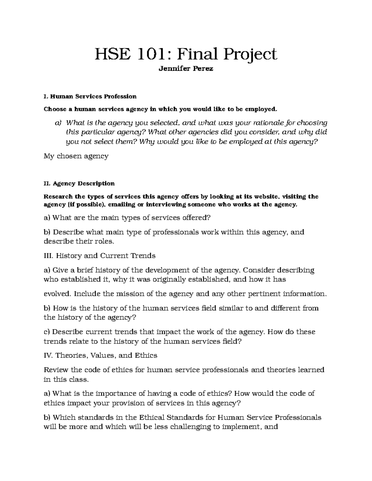 HSE 101 Final Project Milestone Four - HSE 101: Final Proj ect Jennifer ...