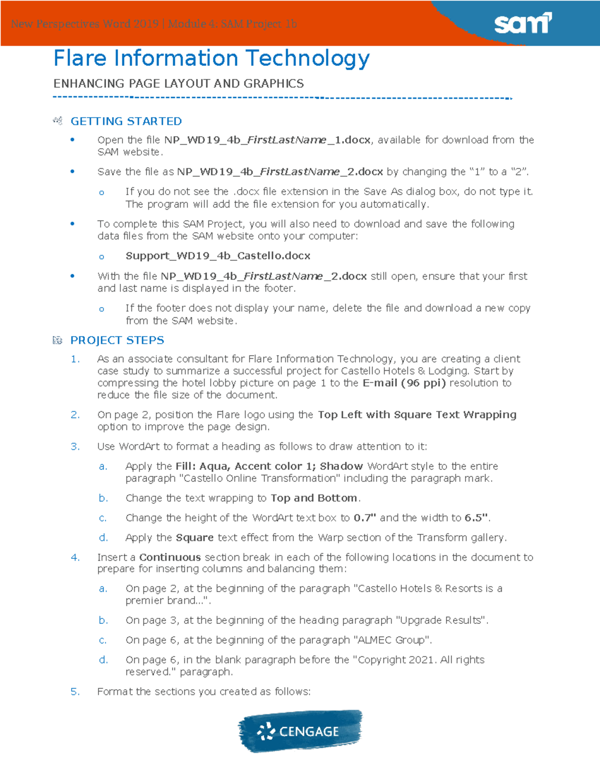 Instructions NP WD19 4b - Flare Information Technology ENHANCING PAGE ...