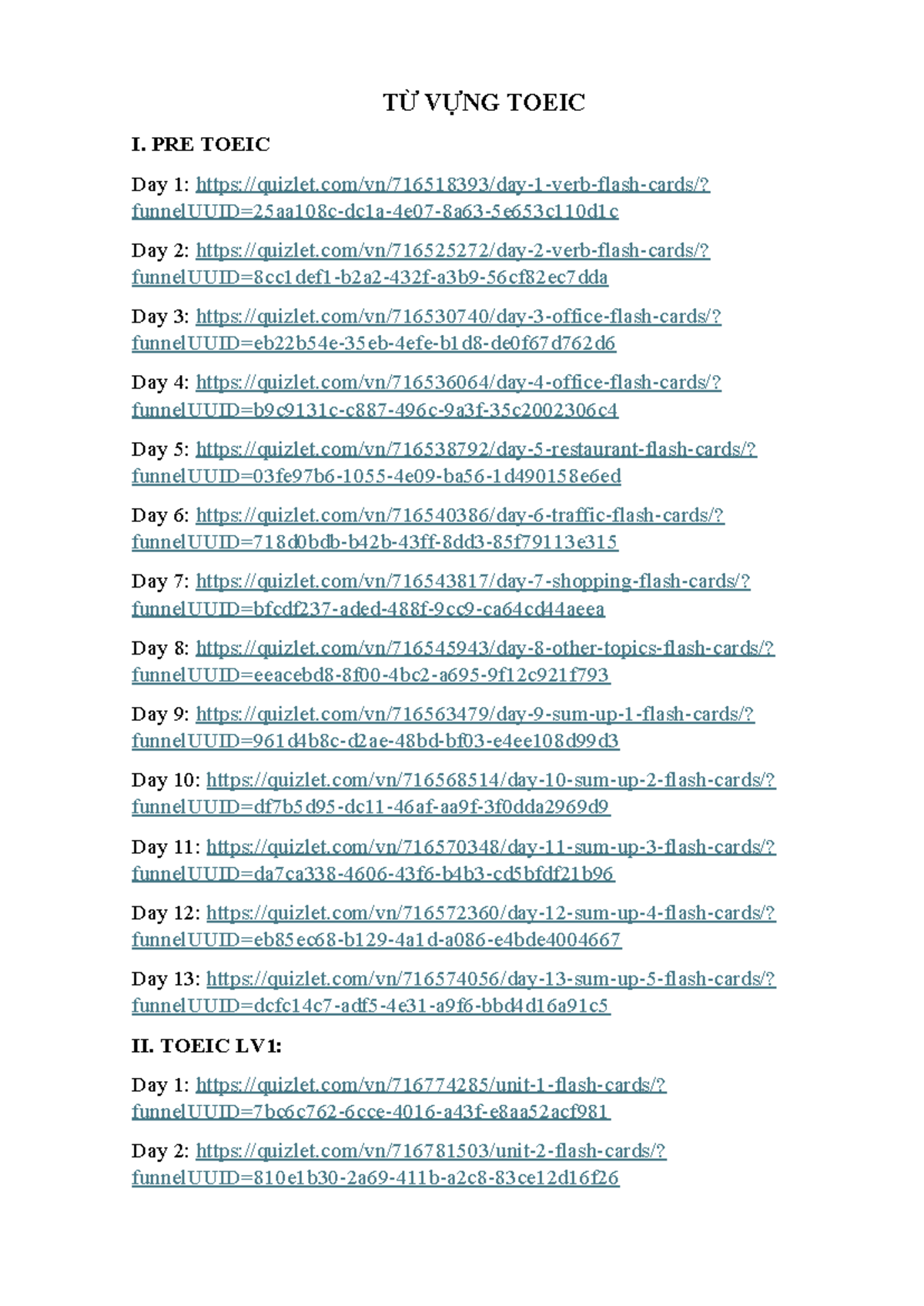 TỪ VỰNG Toeic - kaiufhysayufgsayu - TỪ VỰNG TOEIC I. PRE TOEIC Day 1: - Studocu