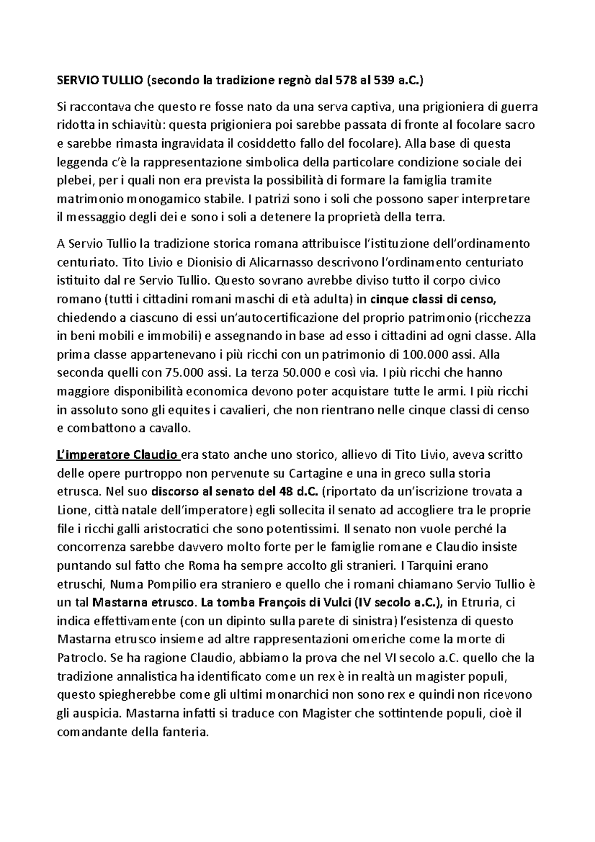 Servio Tullio - SERVIO TULLIO (secondo la tradizione regnò dal 578 al ...