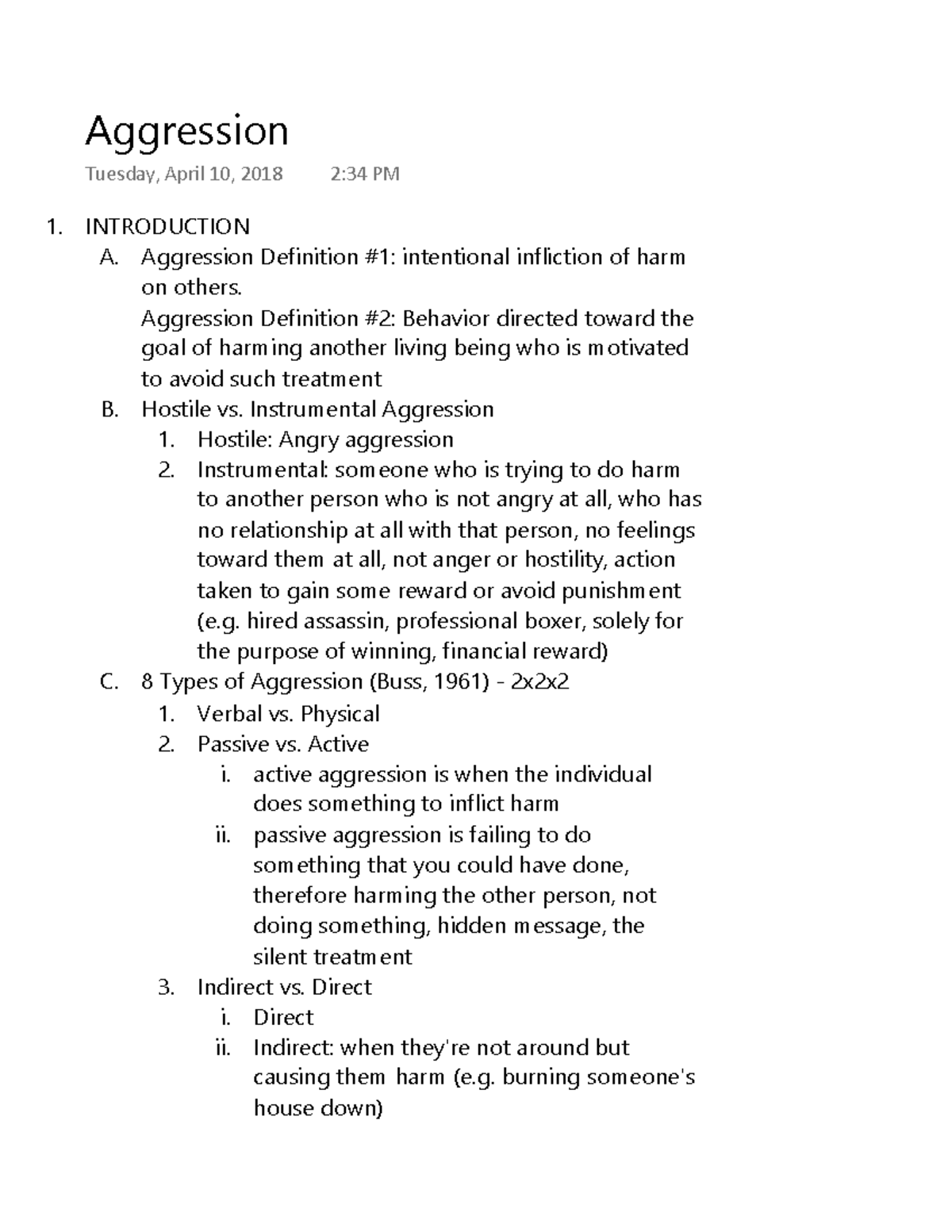 Aggression - Notes from Dr. Ottati's Social Psychology course ...