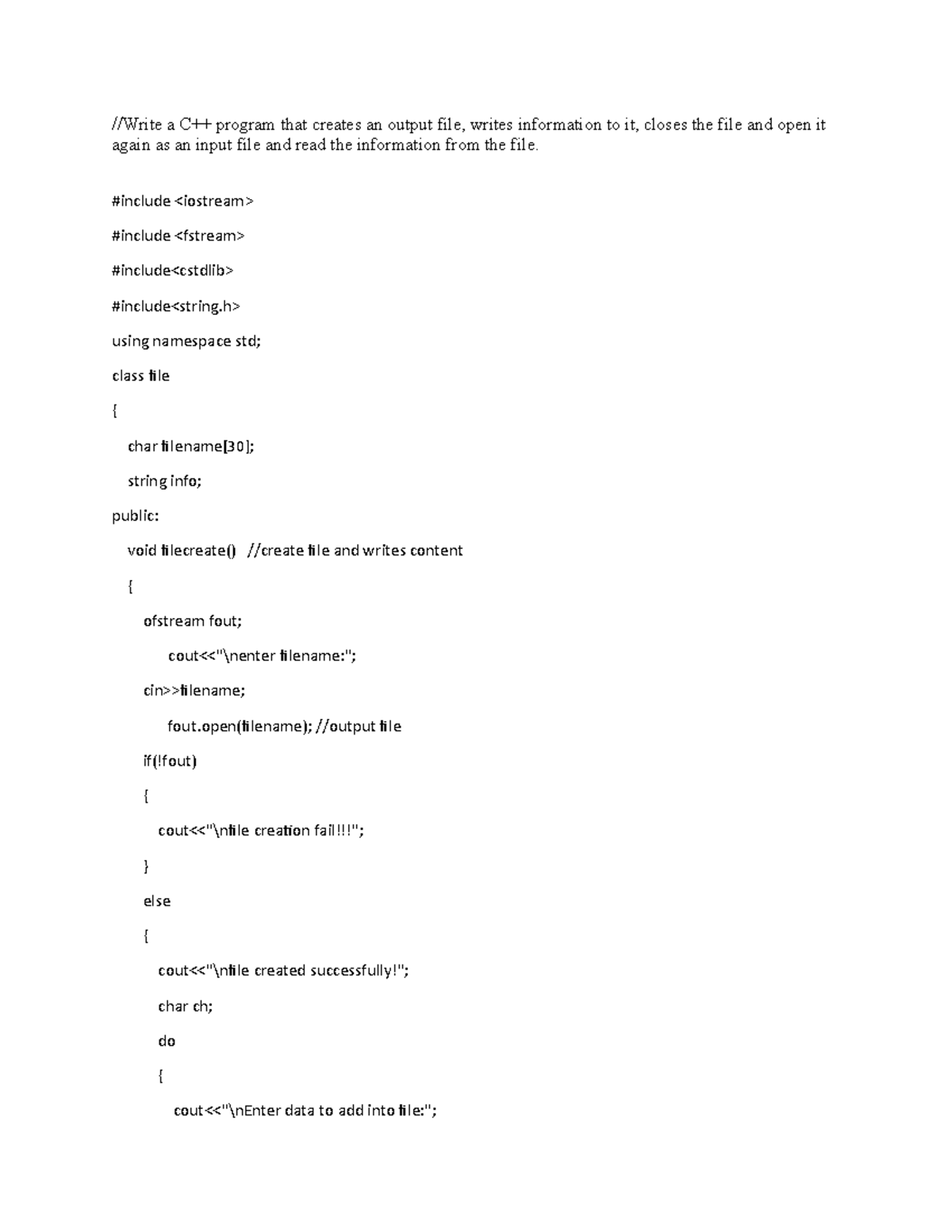 B2 - PROGRAMMING LANGUAGE - //Write a C++ program that creates an ...