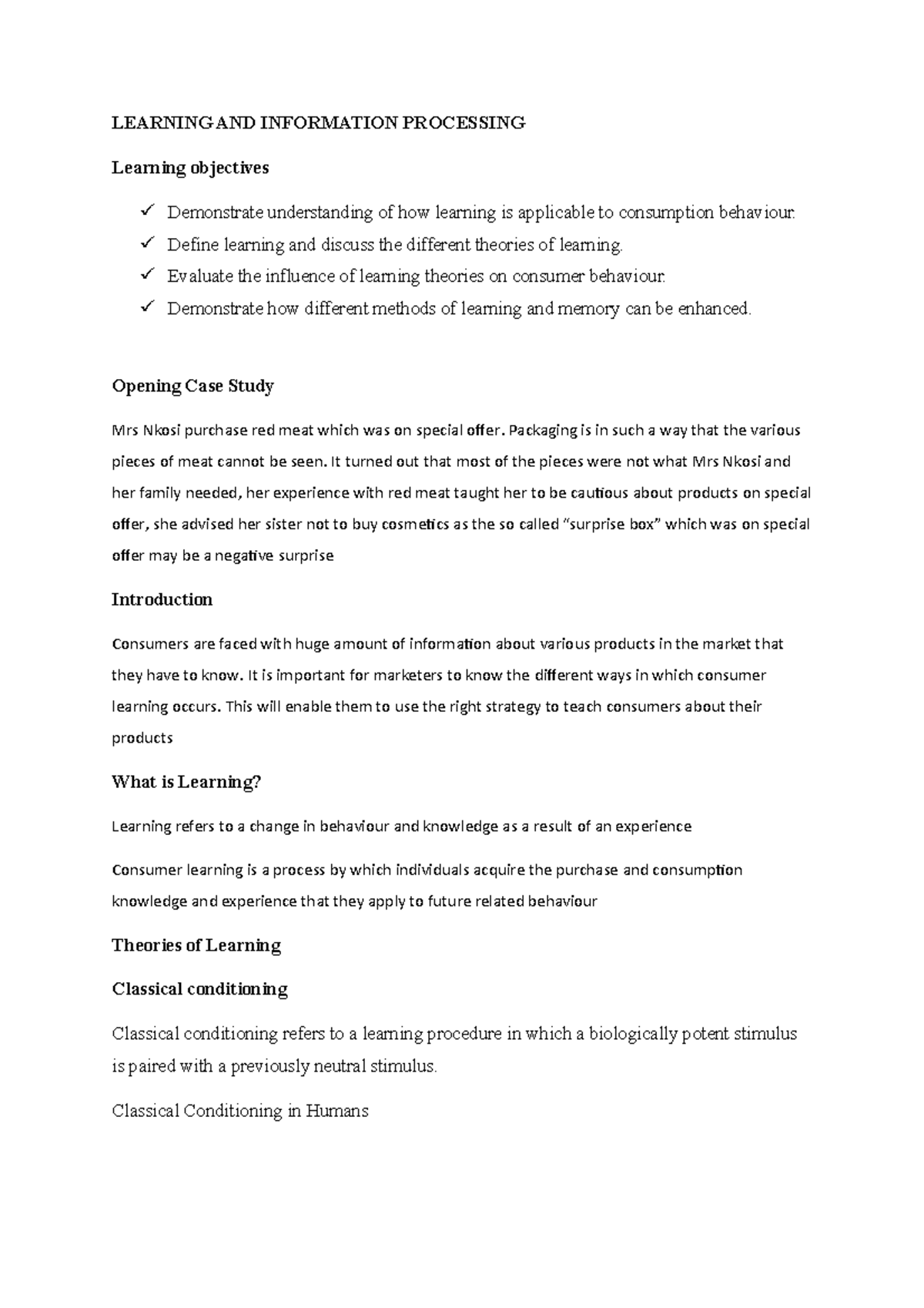 Learning and Information Processing - LEARNING AND INFORMATION ...