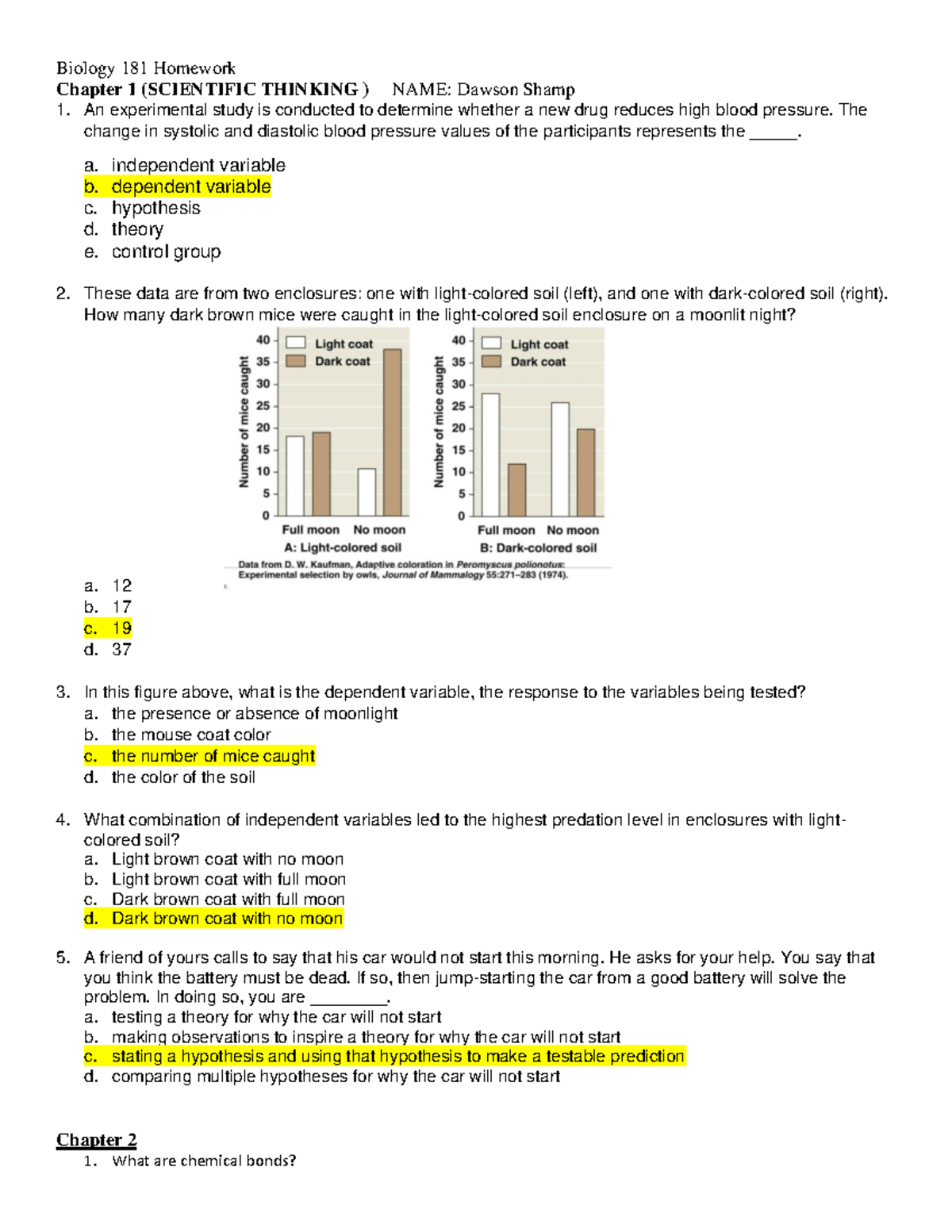 WEEK 1-HW- 1-Ch 1-2 - Week 1 homework questions fro bio-181 at grand ...
