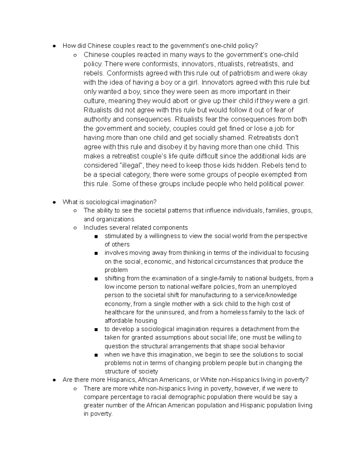 Study Guide 2-3 - How did Chinese couples react to the government’s one ...
