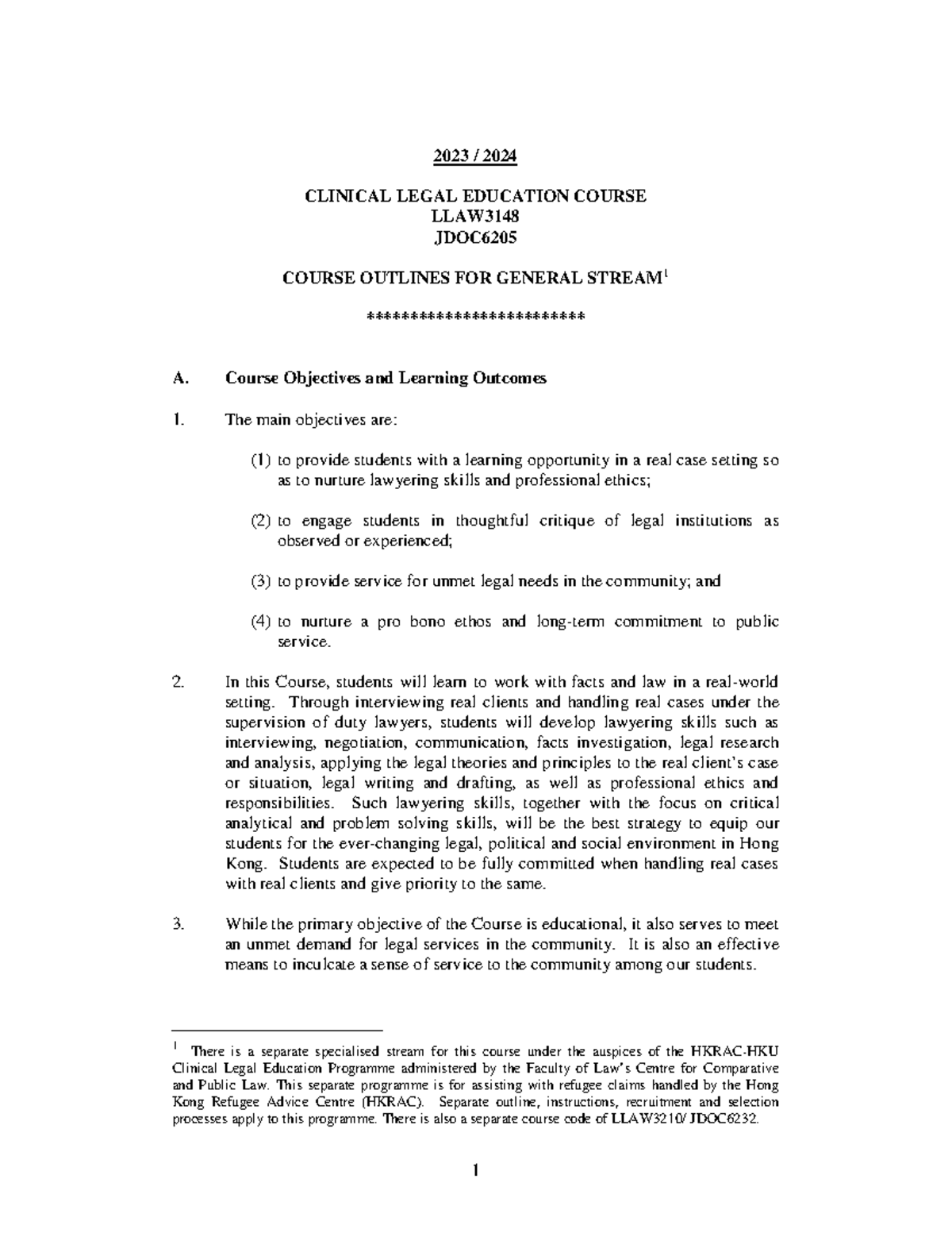 (5) 2023-04-14 Course Outlines 2023-24 - 2023 / 2024 CLINICAL LEGAL ...