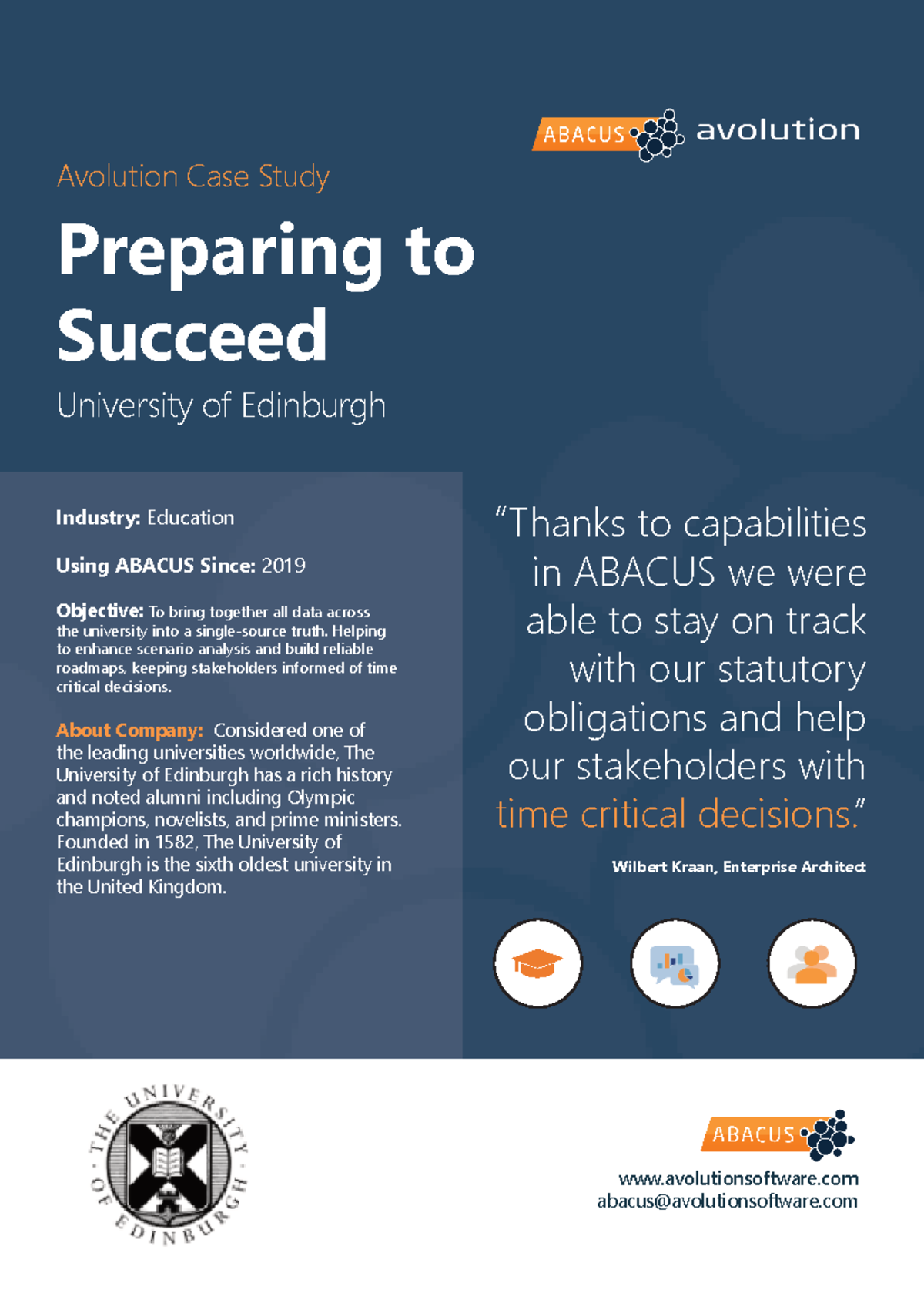 University of Edinburgh Avolution Case Study - Preparing to Succeed Avolution Case Study ...