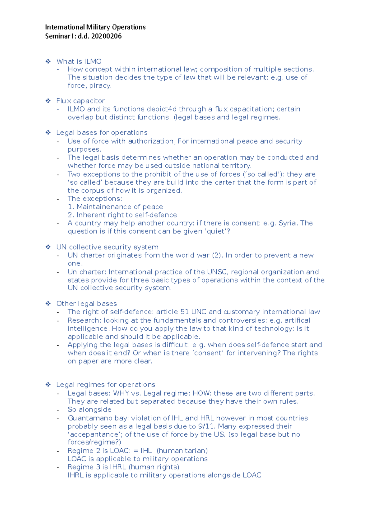 Military Operations Lecture 1 - International Military Operations ...