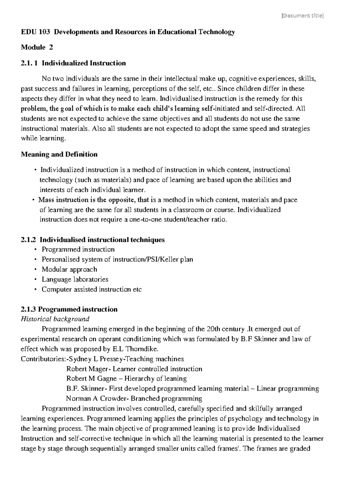 103 module 2 edit - EDU 103 Developments and Resources in Educational ...