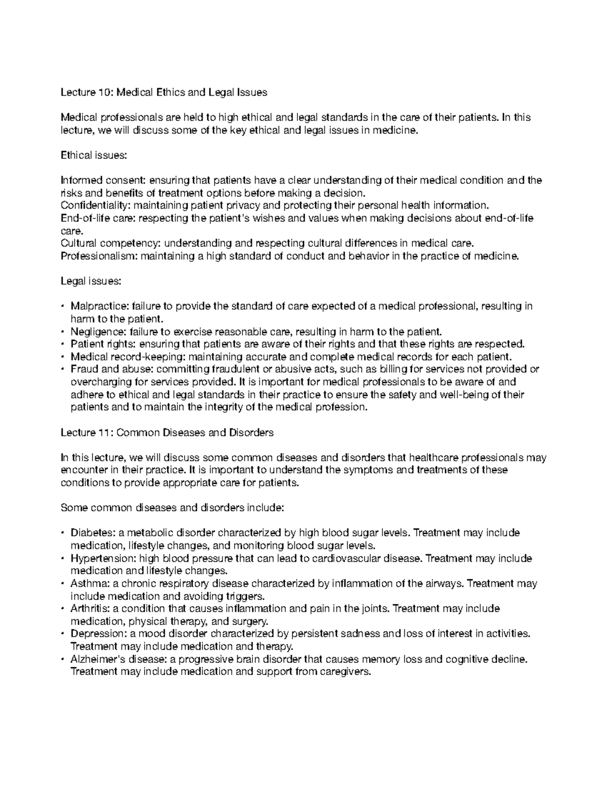 Medical Terminology 5 - Lecture 10: Medical Ethics and Legal Issues ...