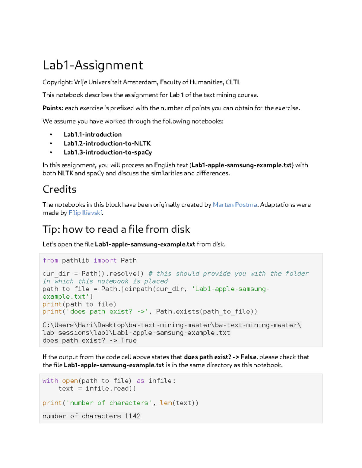 Group 30 lab1 - this is the first assignment - Lab1-Assignment Copyright: Vrije Universiteit ...