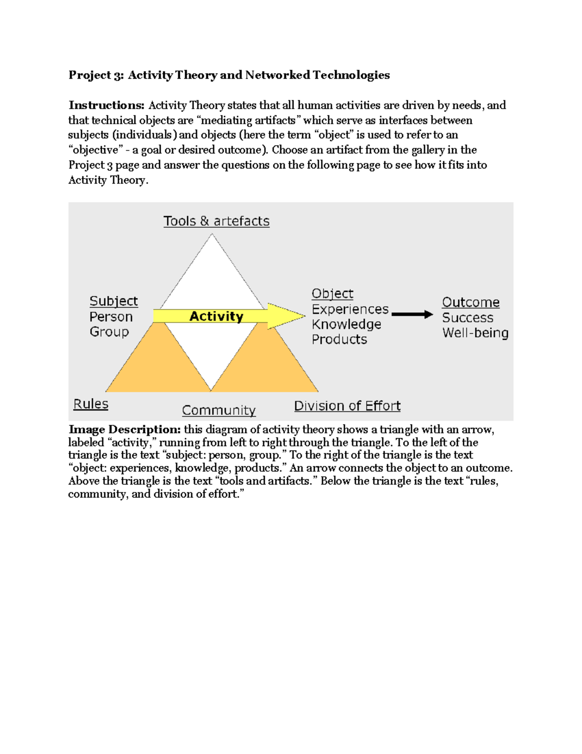Activity Theory Worksheet-1 - Project 3: Activity Theory and Networked ...