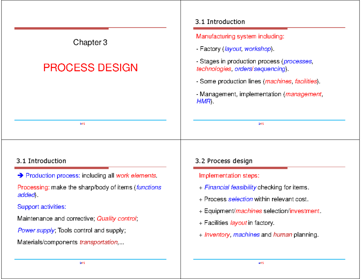 Chapter 3 Process design - Chapter 3 PROCESS DESIGN 1 / 15 3 ...