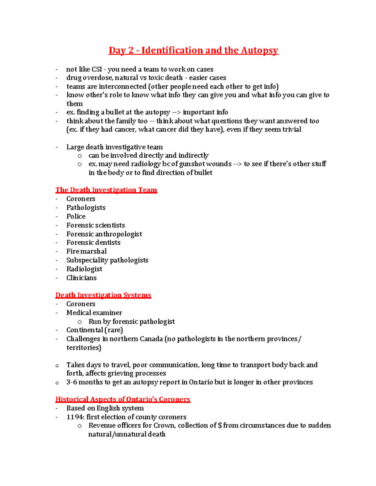 Introduction to Pathology - Lecture 2 - Day 2 - Identification and the ...
