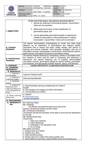 Ethics - Morales Vin Allen A. BSE-2C ETHICS 1. Why is the END the same ...