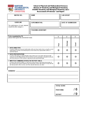 Experiment 9 - Lab proforma - Experiment 9: High Performance Liquid ...