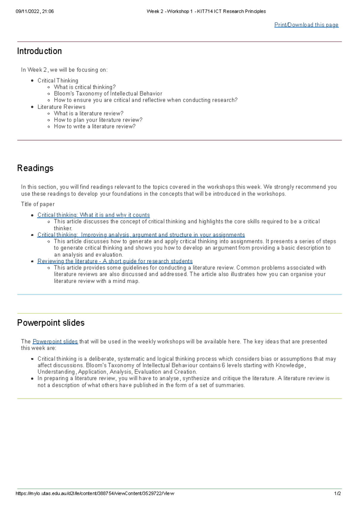 Week 2 - Workshop 1 - KIT714 ICT Research Principles - 09/11/2022, 21 ...