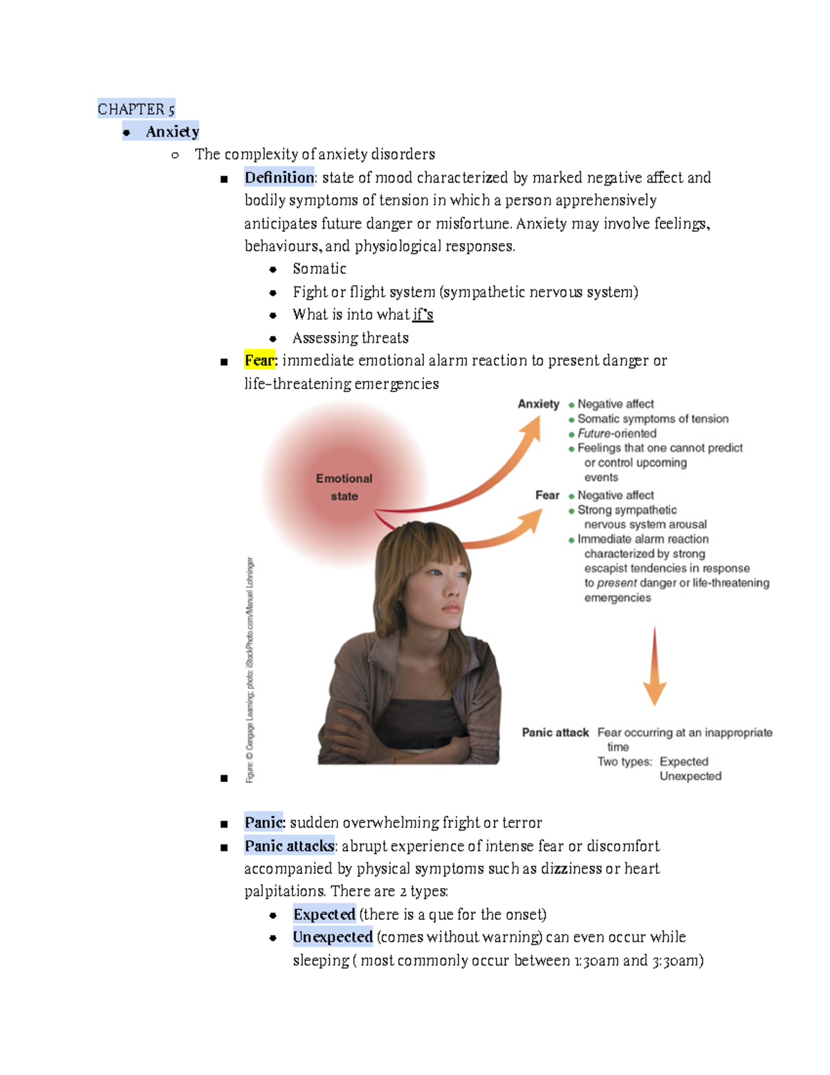 PSYC 339 CH. 5 Anxiety - Full lecture, module, textbook & video notes ...