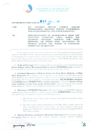 Sec mc 02 2022 - Its a memorandum from SEC - SEC MEMORANDUM CIRCULAR NO ...