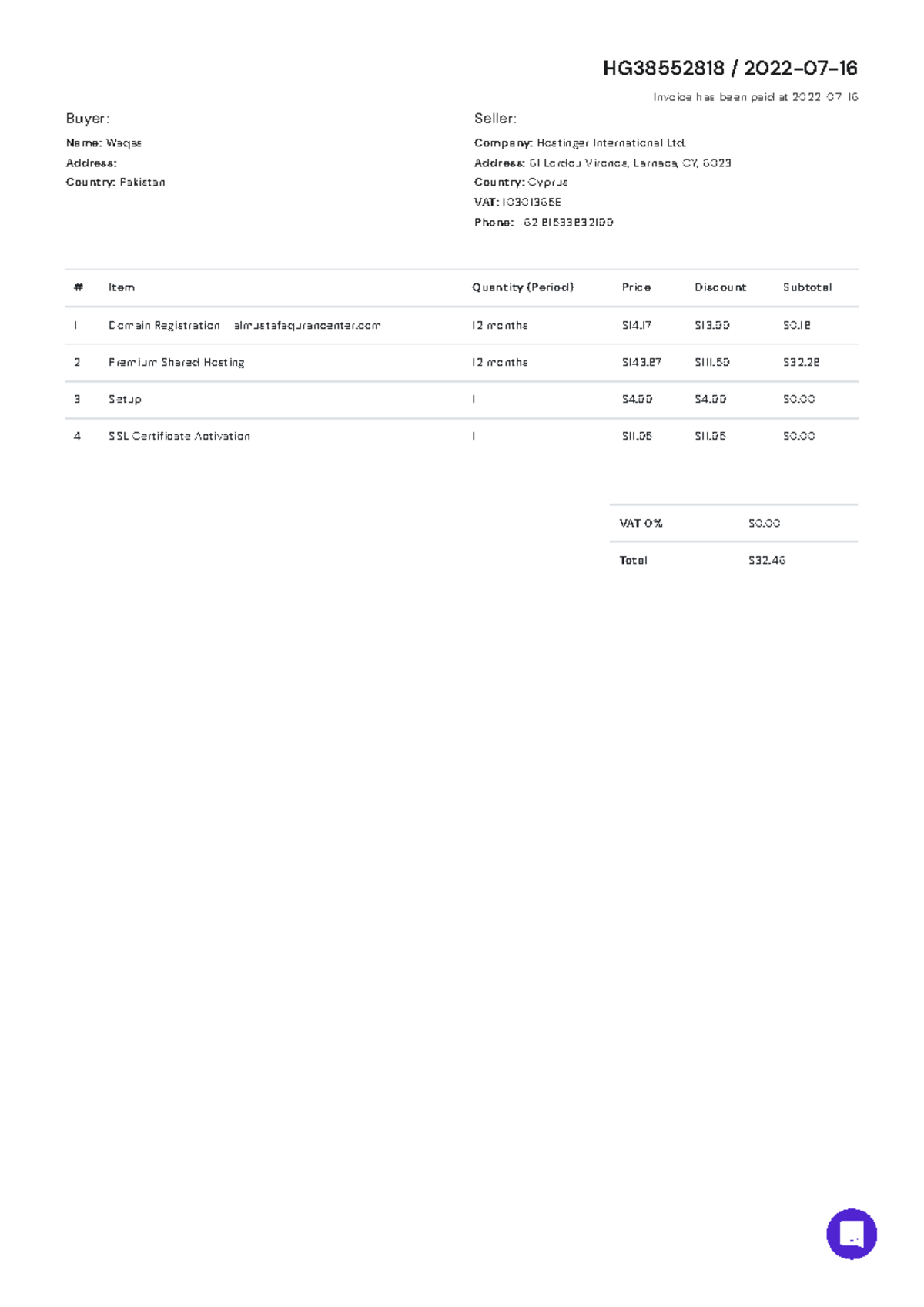 H Panel - HG38552818 / 2022-07- Invoice has been paid at 2022-07- Buyer ...