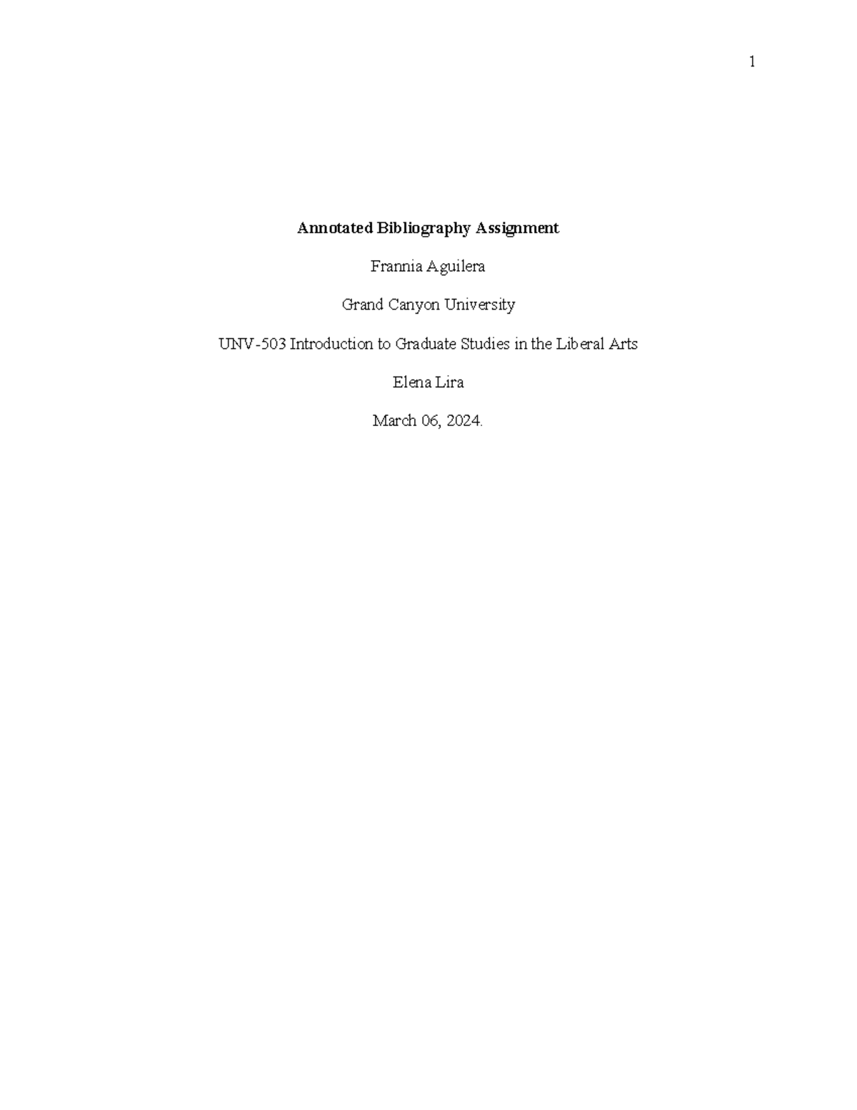 Annotated Bibliography Assignment - Annotated Bibliography Assignment ...