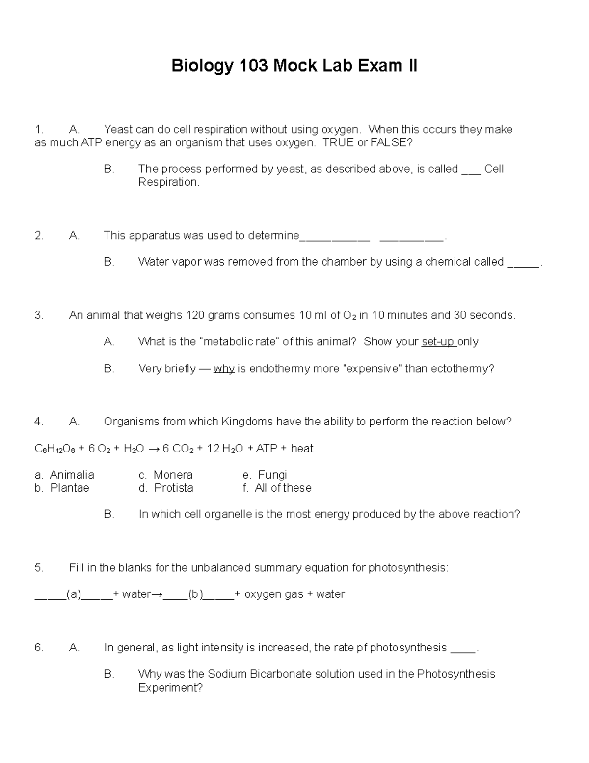 Mock Lab Exam 2 - This is the second mock lab exam given to the class ...