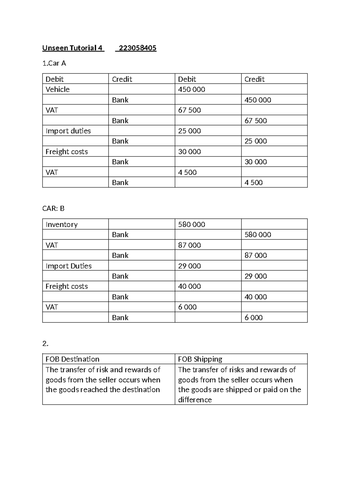 Unseen Tutorial 4 acct 102 - Copy - Unseen Tutorial 4 223058405 1 A Debit Credit Debit Credit ...