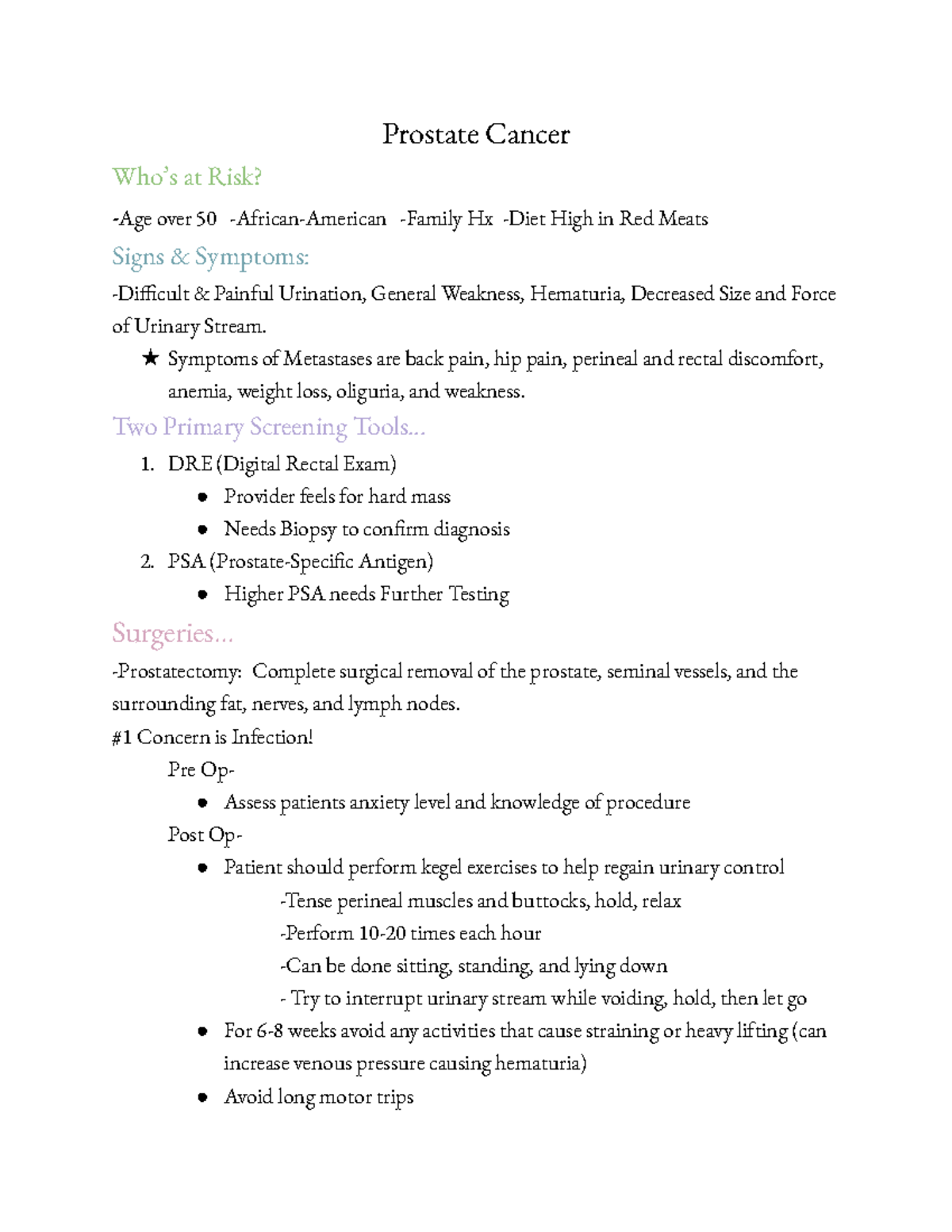 Prostate Cancer - Prostate Cancer Who’s at Risk? - Age over 50 -African ...